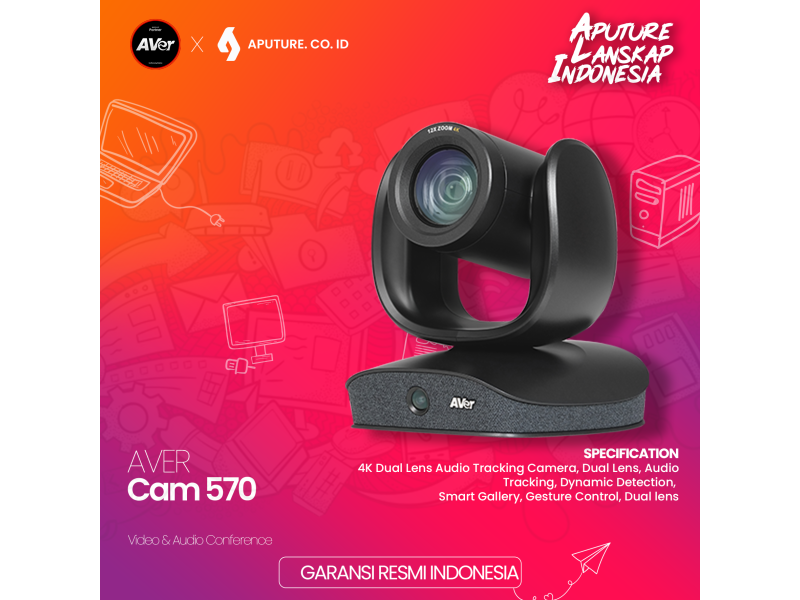 Aver CAM570 4K Dual Lens Audio Tracking Camera Aputure Lanskap Indonesia