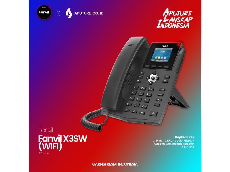 Fanvil X3SW (WIFI) Include Adaptor PT Aputure Lanskap Indonesia